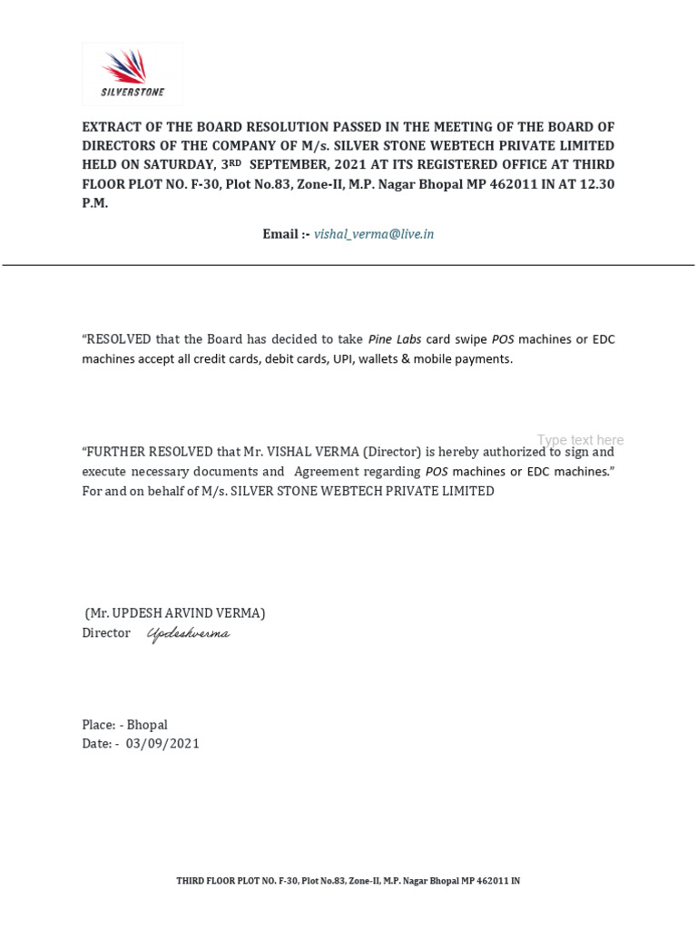 RESOLVED That the Board Has Decided to Take Pos | PDF