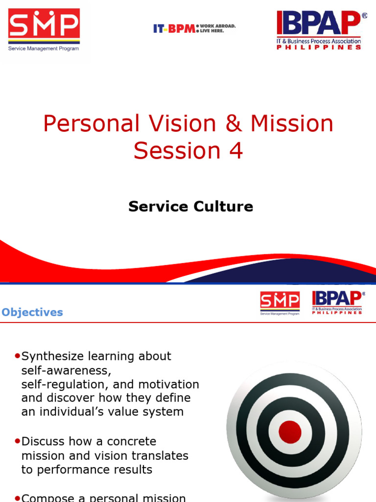 SMPSVCCU004 Personal Vision and Mission.ppt | PDF | Goal | Strategic ...