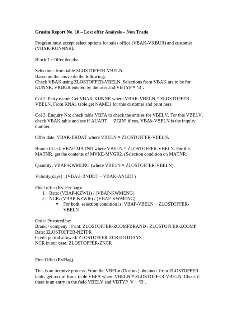 Report Lost Offer Analysis Pdf 1910