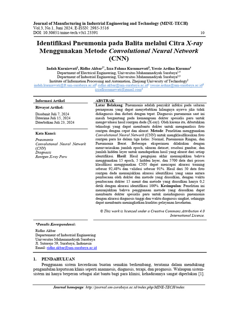 Identifikasi Pneumonia Pada Balita Melalui Citra X-ray Menggunakan ...