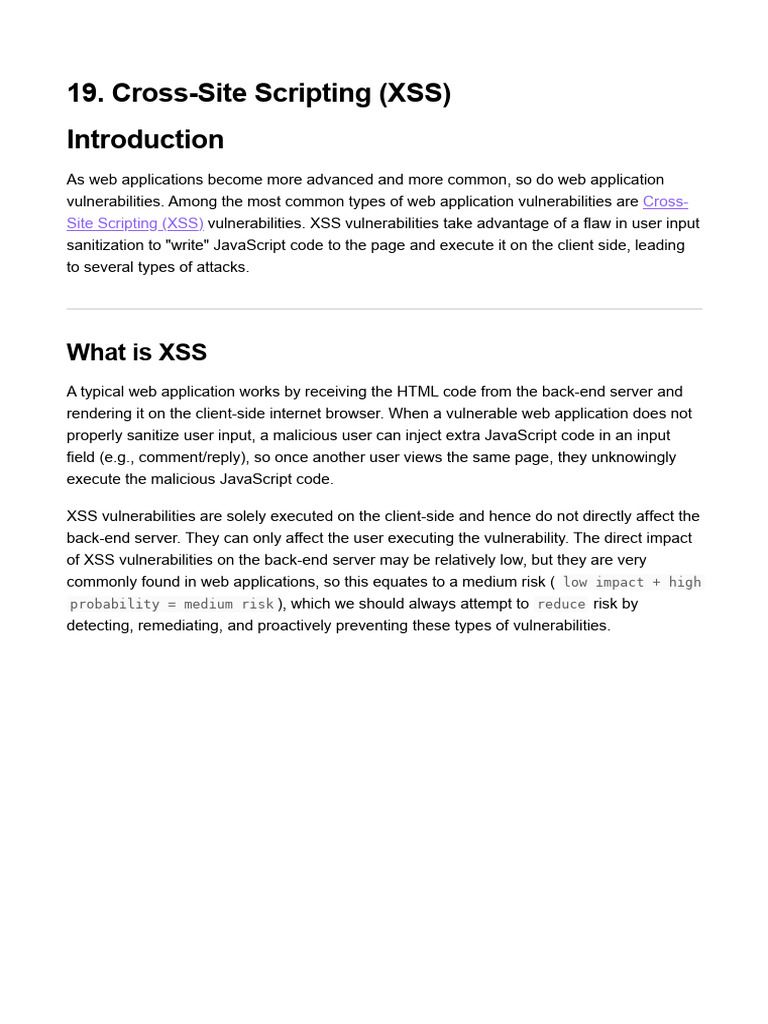 Cross-Site Scripting (XSS) | PDF | World Wide Web | Internet & Web
