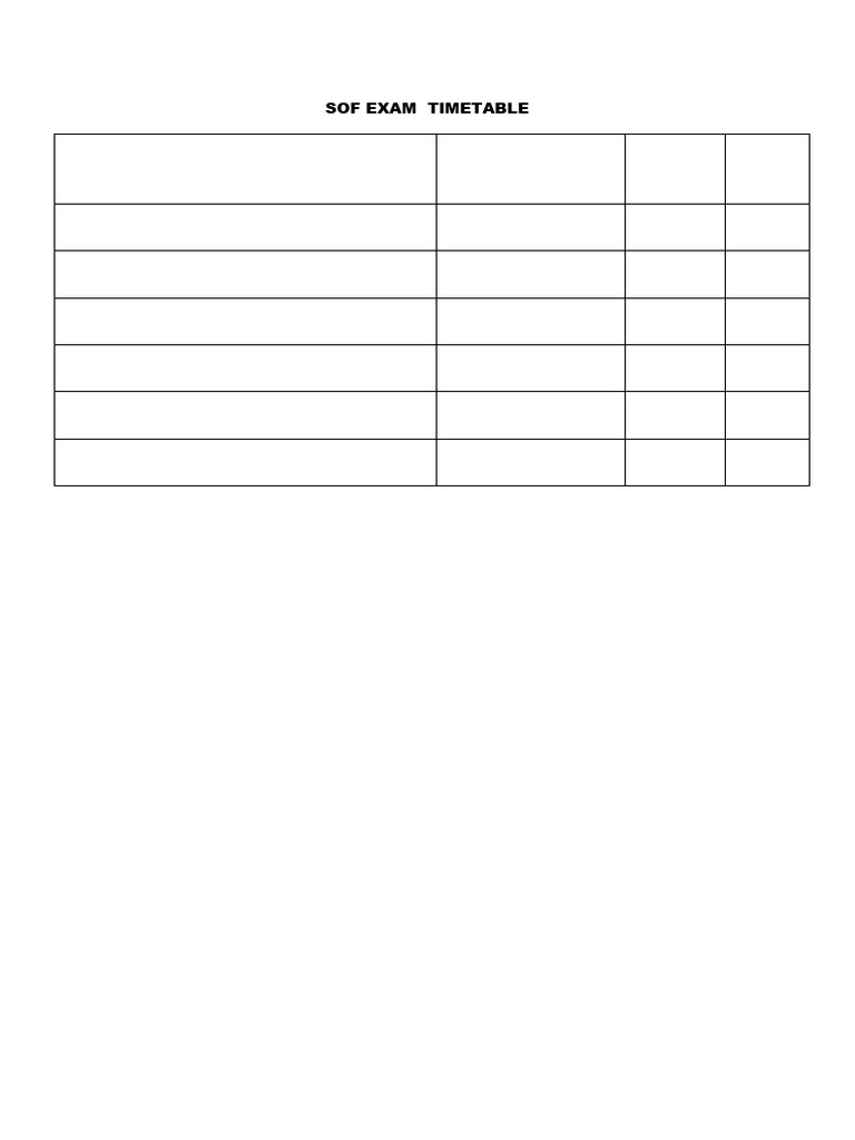 Sof Exam Timetable 3 | PDF
