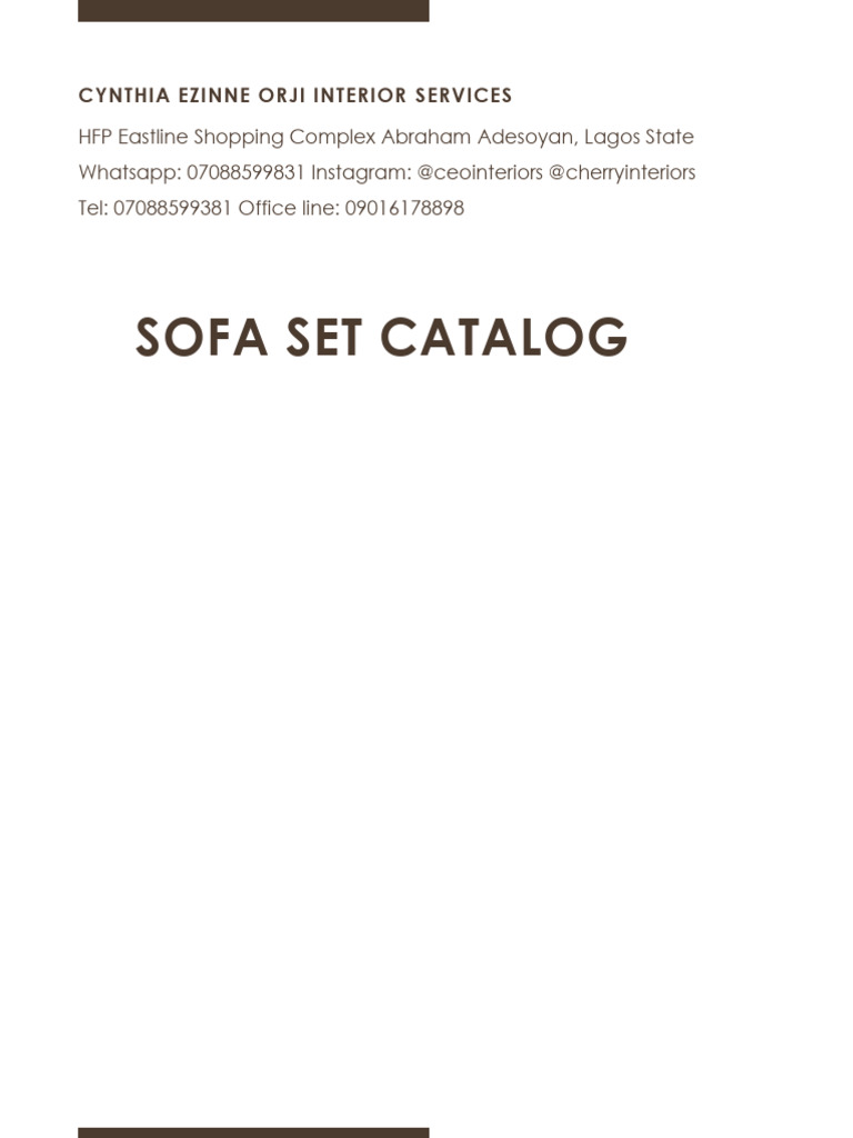 Sofa Set Catalog | PDF