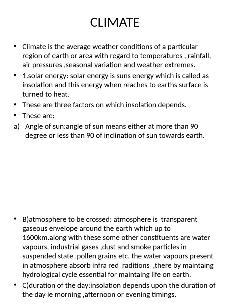 Understanding Climate and Insolation Factors | PDF