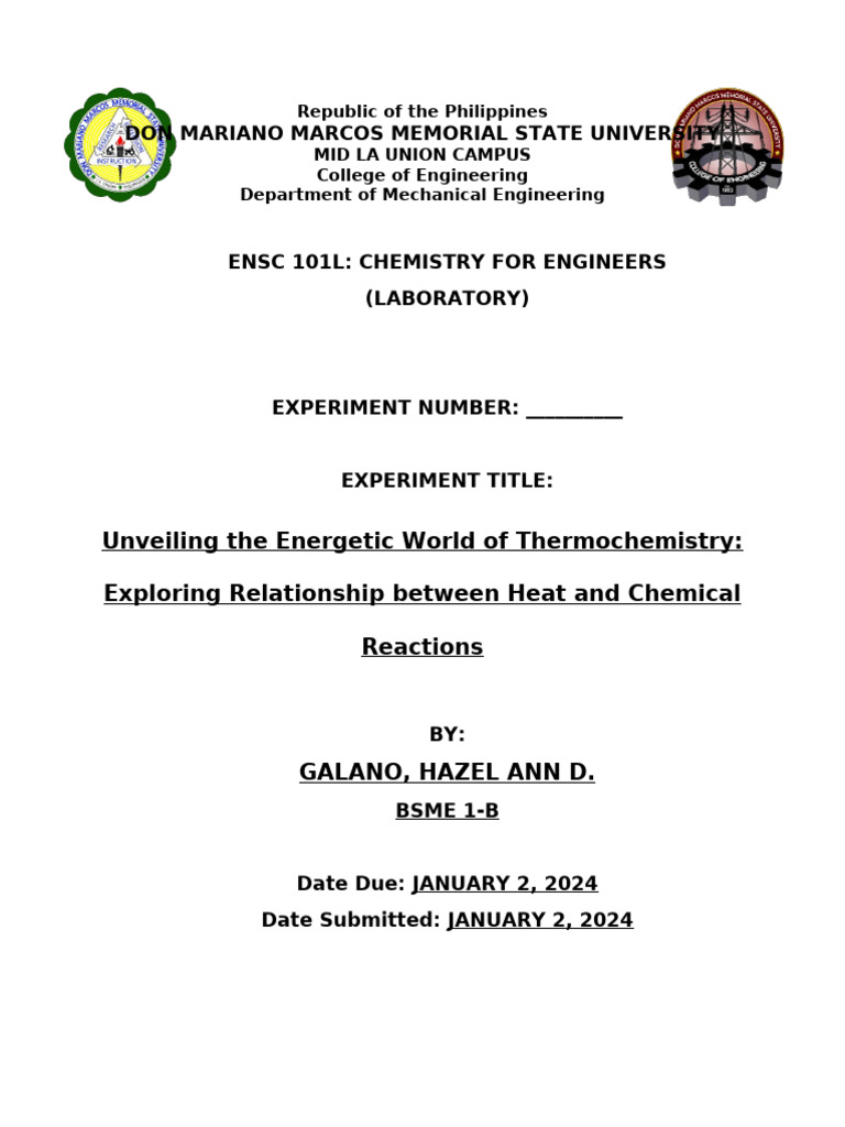 ME Cover Page For Lab Reports | PDF