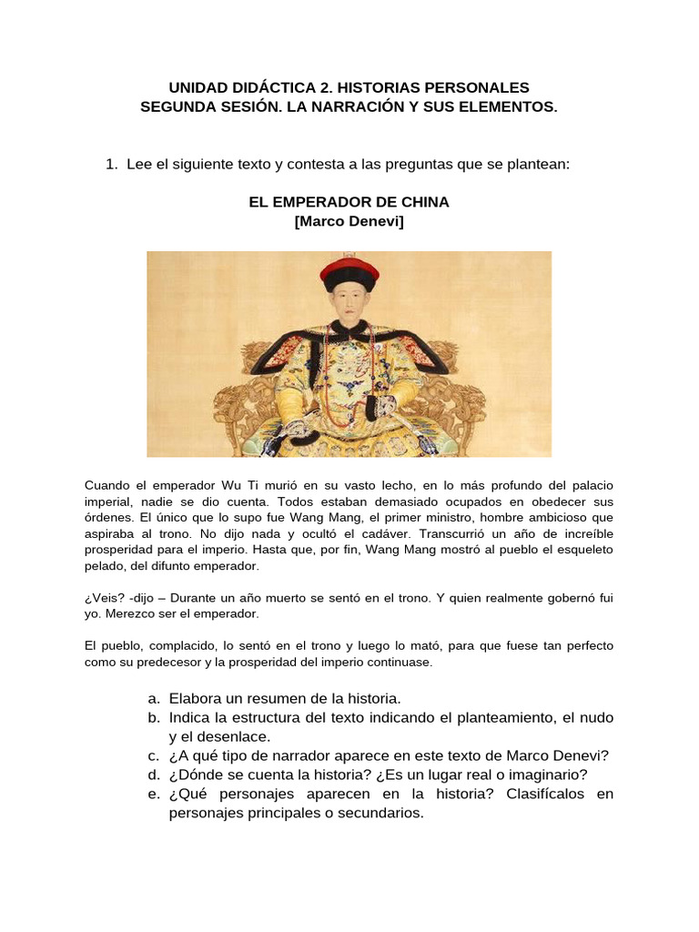 UD2. 1ª SESIÓN. TAREA PARA CASA. RELATOS DE JUVENTUD. 2º ESO | PDF