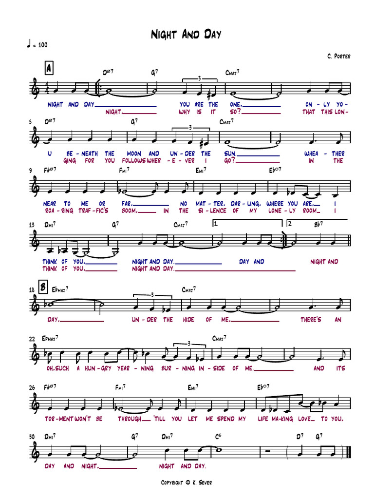 Partition de "Night and Day" | PDF