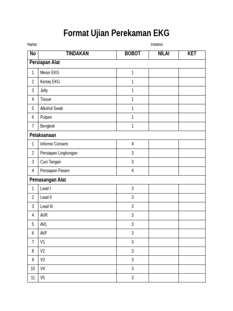Form ujian EKG | PDF