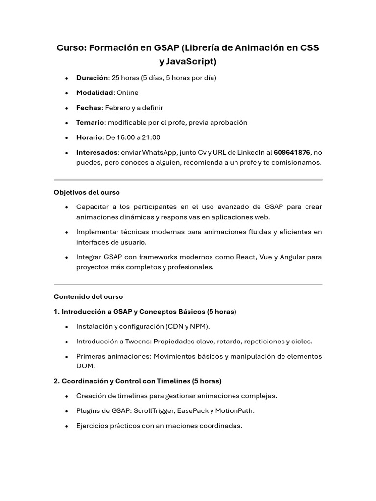 Curso Online de Animaciones GSAP | PDF