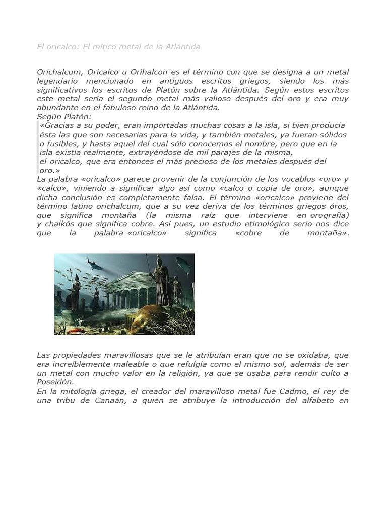 ORICALCO | PDF | Atlantis | Rieles