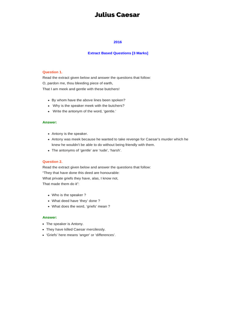 Selfstudys Com File (11) | PDF | Mark Antony | Julius Caesar