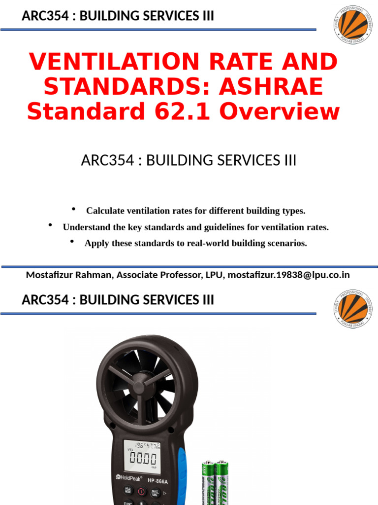 Ventilation Rates and Standards Guide | PDF | Ventilation (Architecture ...