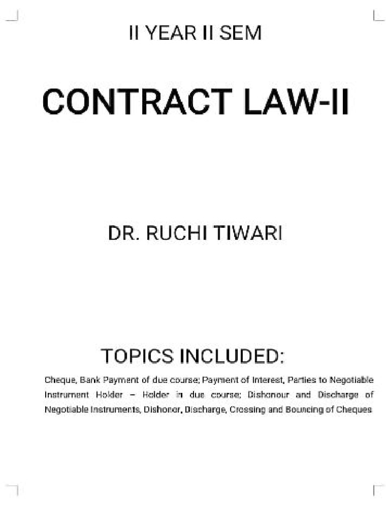 Contract-II Reading Material | PDF