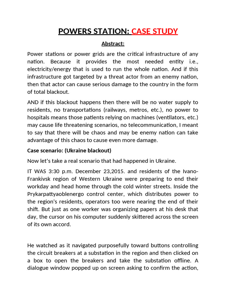 Powerstation CASE STUDY | PDF | Malware | Security