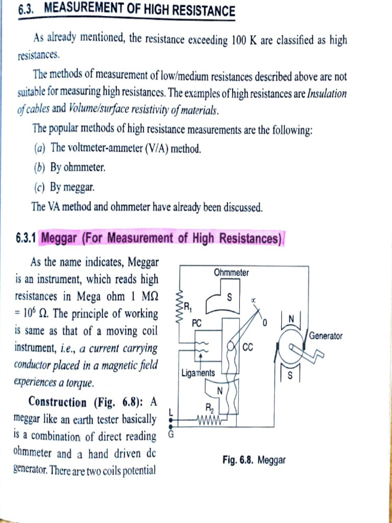 Study of Meggar | PDF | Electrical Resistance And Conductance ...