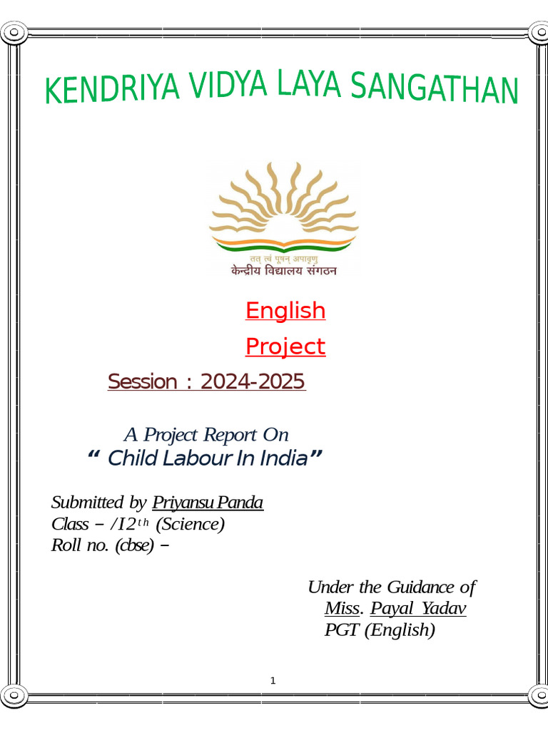 Child Labour in India: A Project Report | PDF | Child Labour