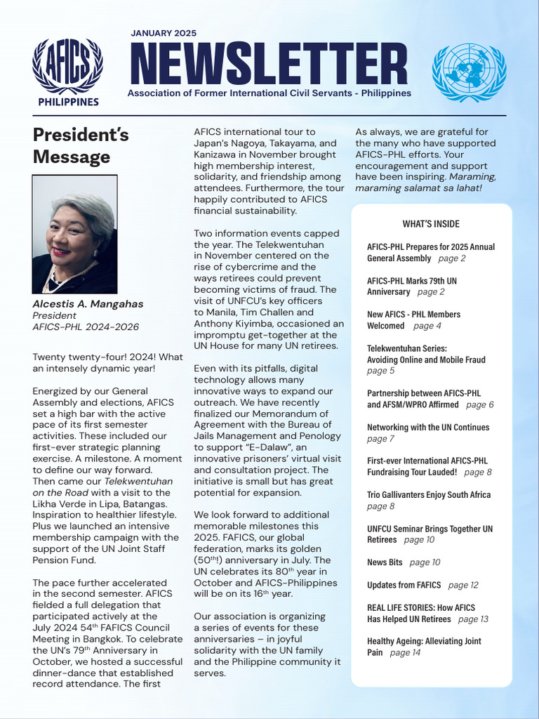 AFICS-PHL 2025 Assembly & UN Events | PDF | United Nations ...