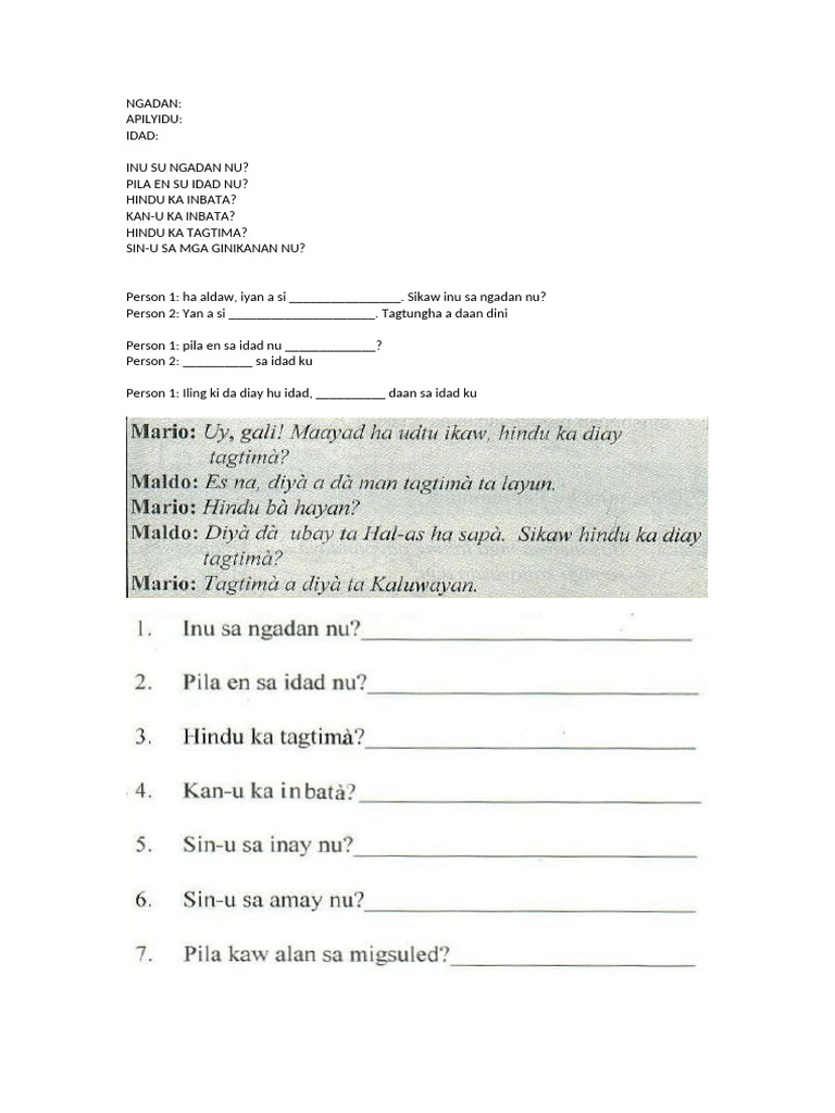 Binukid Conversation | PDF