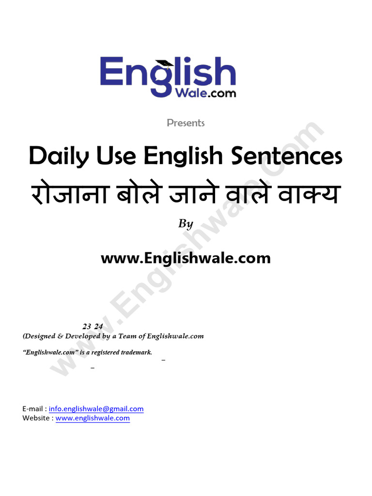 Daily Use English Sentences Book Final | PDF