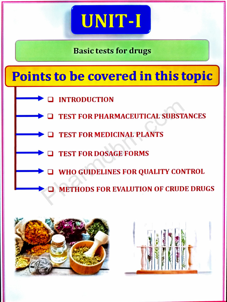 QC and Standardization of Herbal Unit 1 | PDF