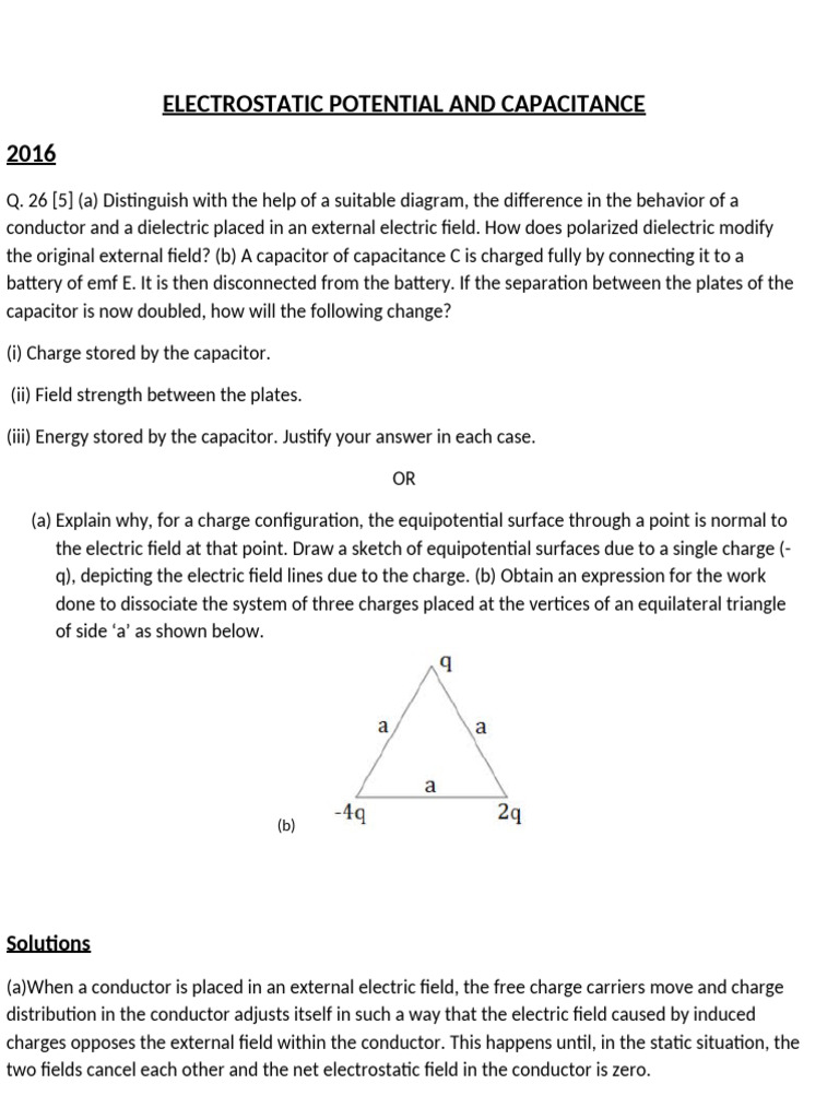 ELECTROSTATICS | PDF | Capacitor | Capacitance