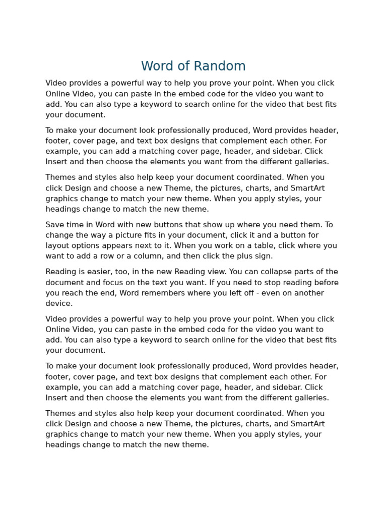 Word of Random | PDF | Page Layout | Graphics