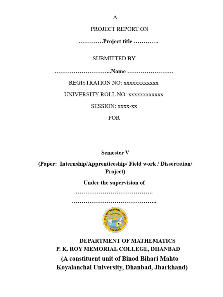 FYUGP Semester V Project Report Submission Format-2025 - 01 - 22 | PDF ...