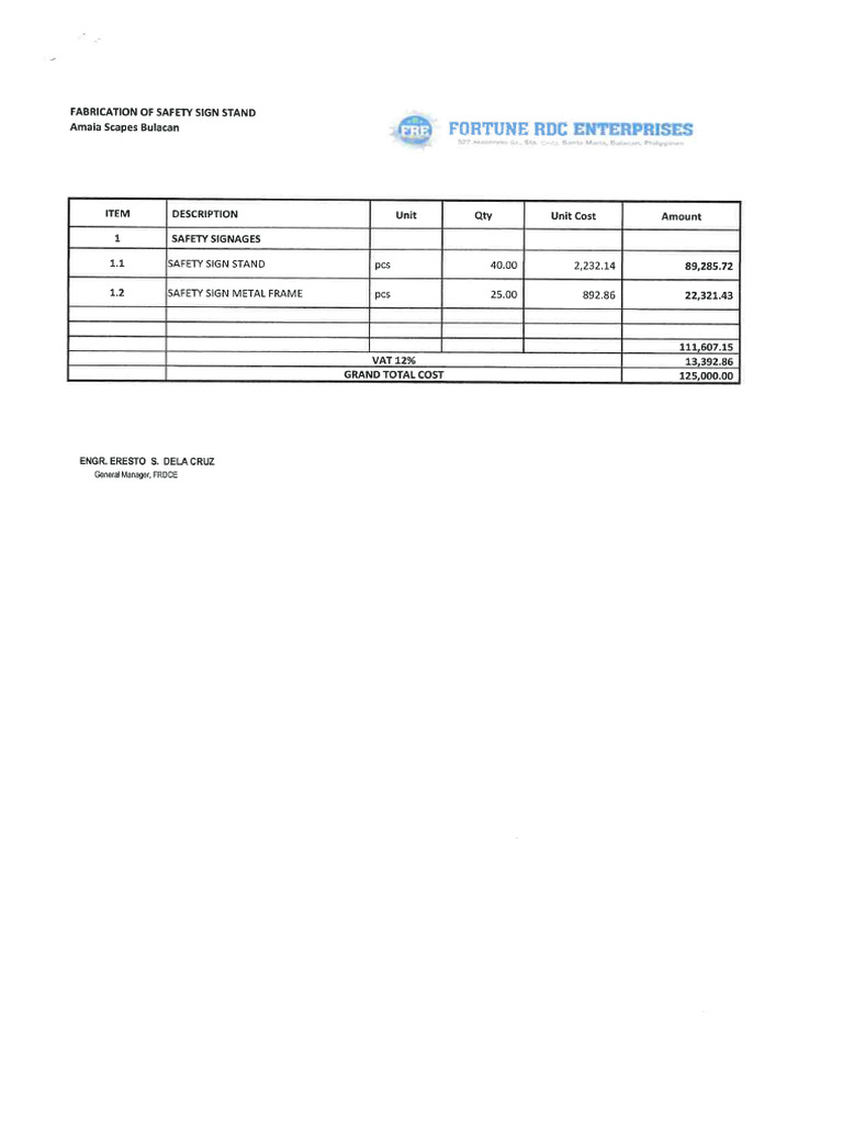 SAFETY SIGNAGE -QUOTATION | PDF