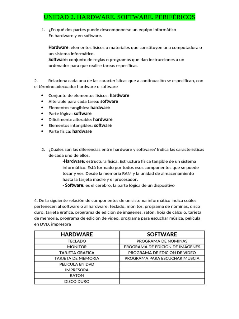 Ofimatica Ejerciciio 1 | PDF | Hardware de la computadora | Programa de computadora