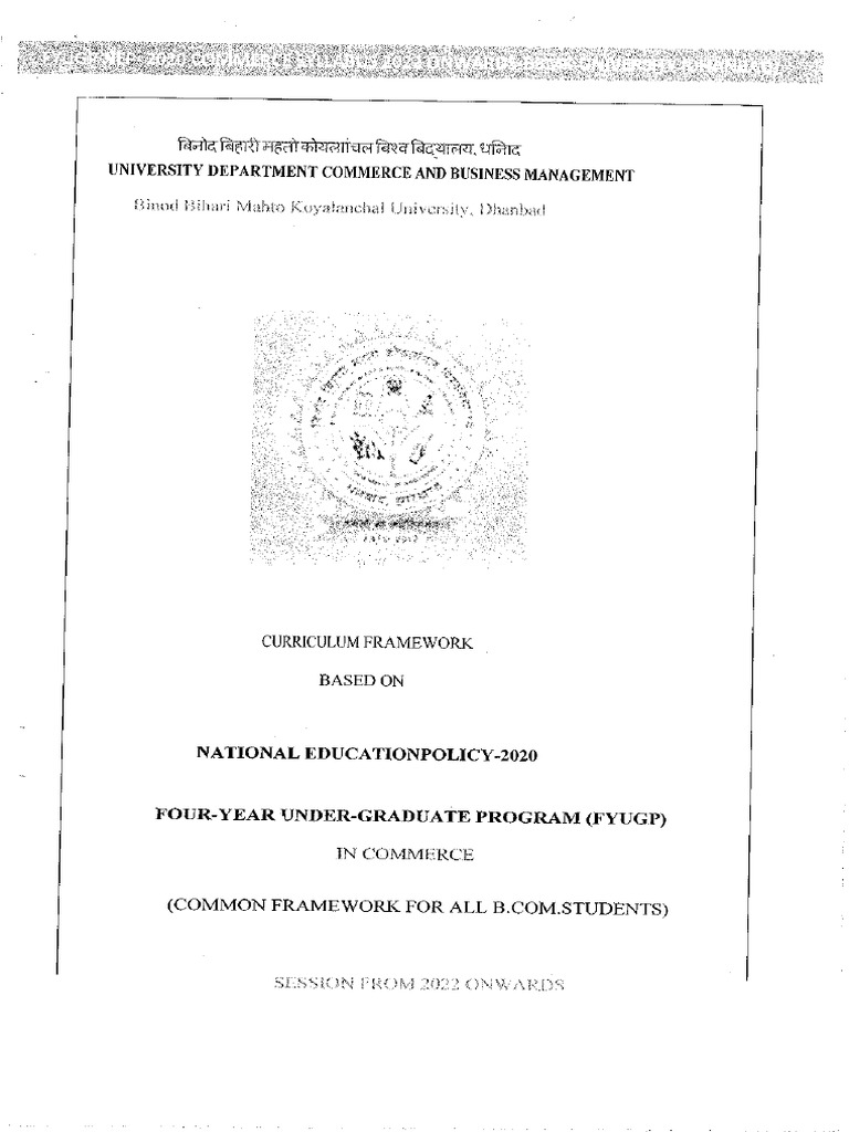 COMMERCE SYLLABUS SEM 5 TO SEM 8 - Compressed | PDF