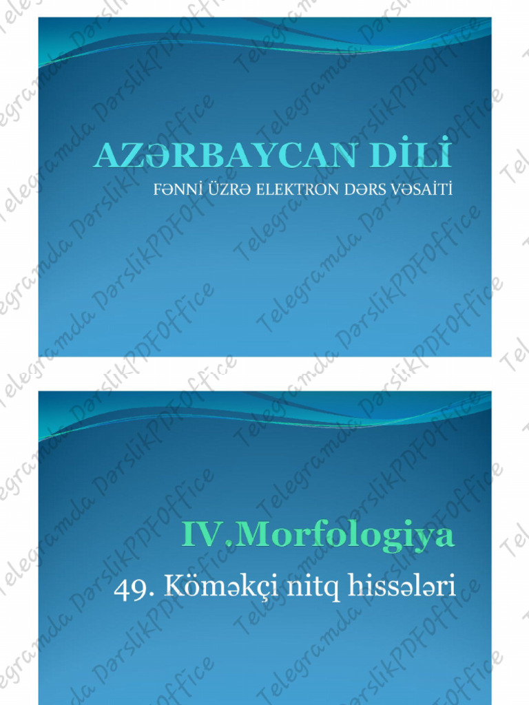 Köməkçi Nitq Hissələri | PDF
