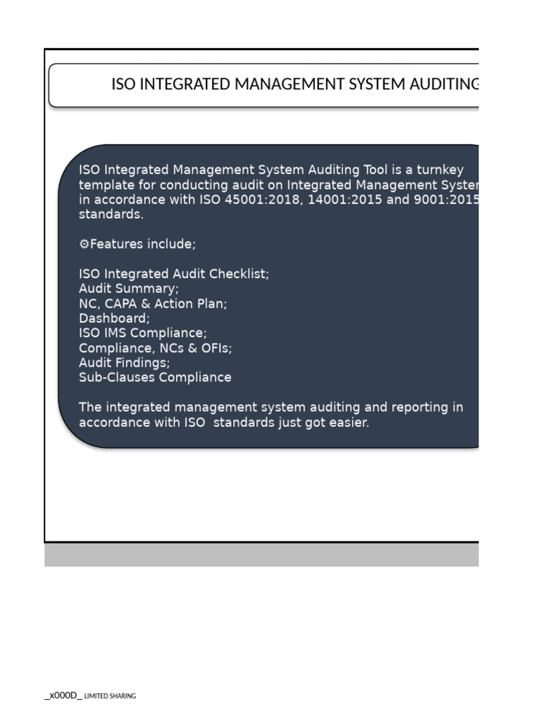 IMS ISO Auditing Tool | PDF | Audit | Risk