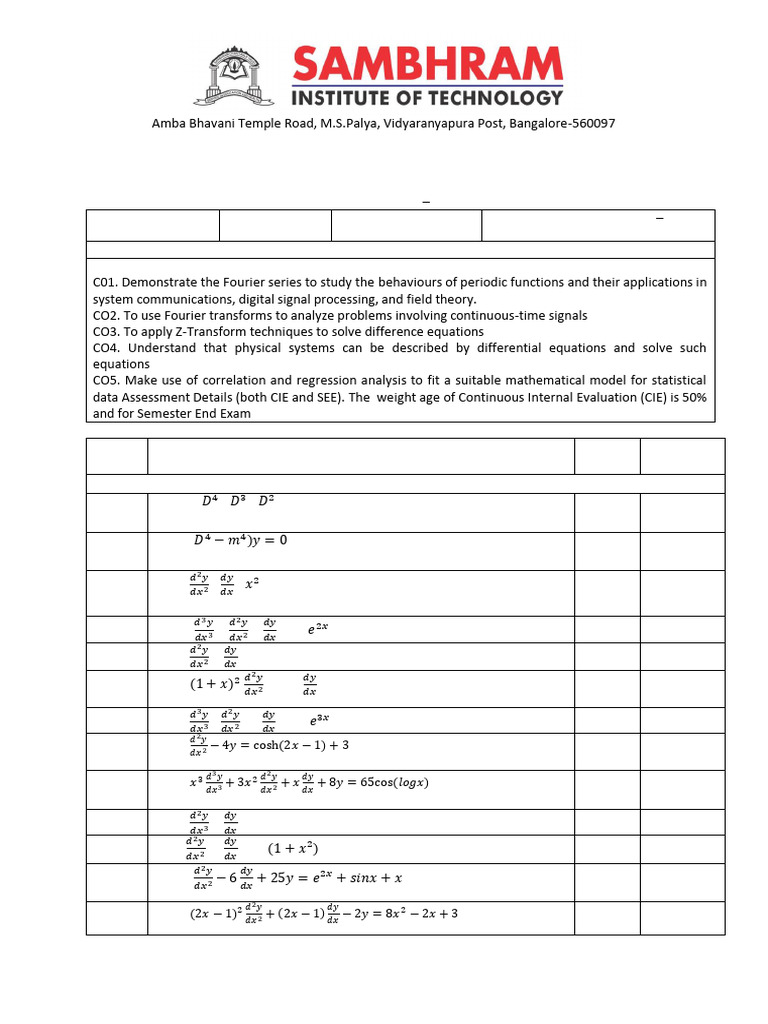 III Sem EC Assignment 2 | PDF | Linear Regression | Least Squares