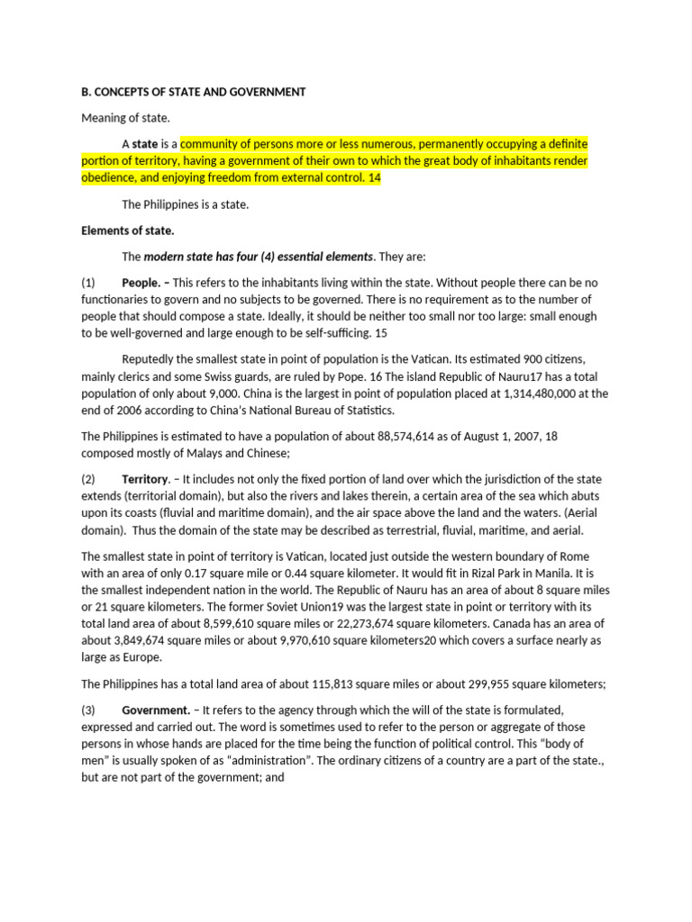 State and Government Concepts Explained | PDF | Taxes | Sovereignty