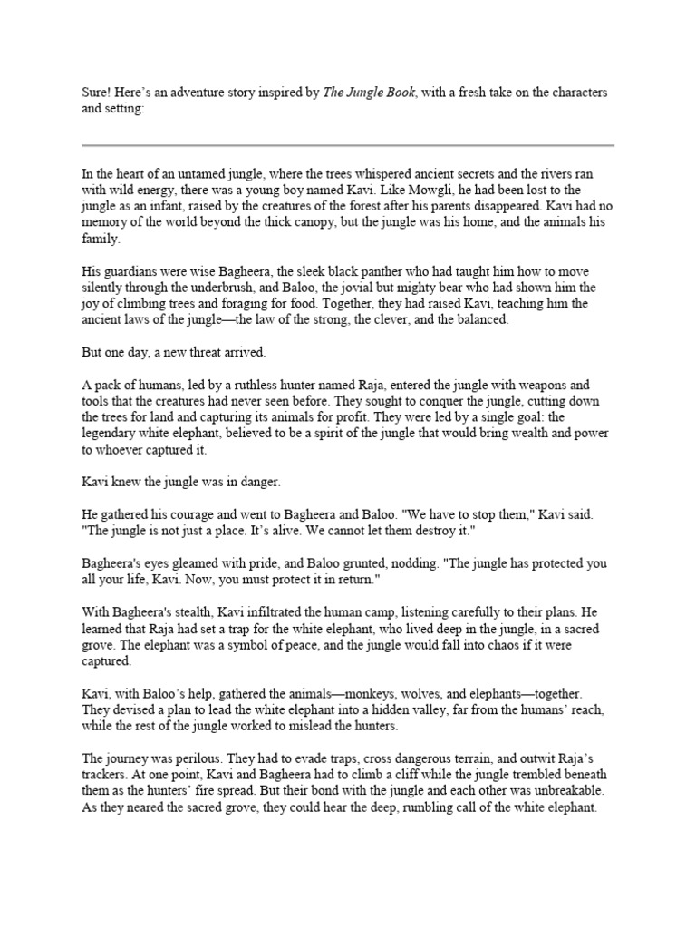 Jungle Adventure: Kavi's Quest | PDF | Bagheera | Baloo