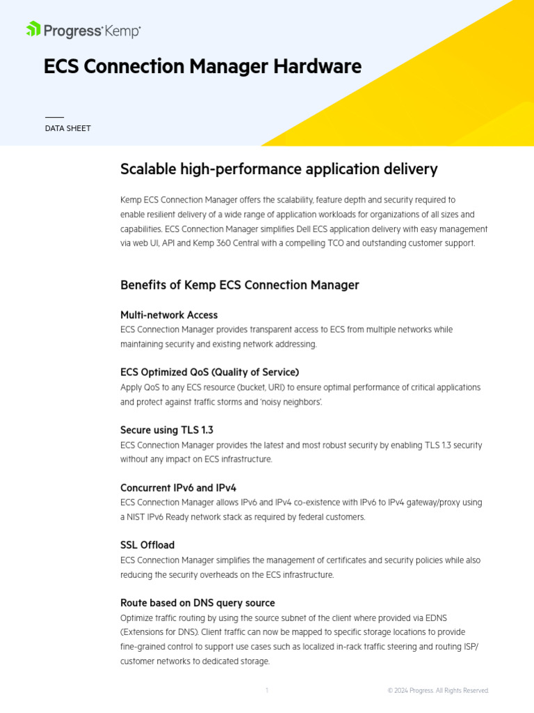 Ecs Connection Manager Hardware Datasheet | PDF | Transport Layer ...