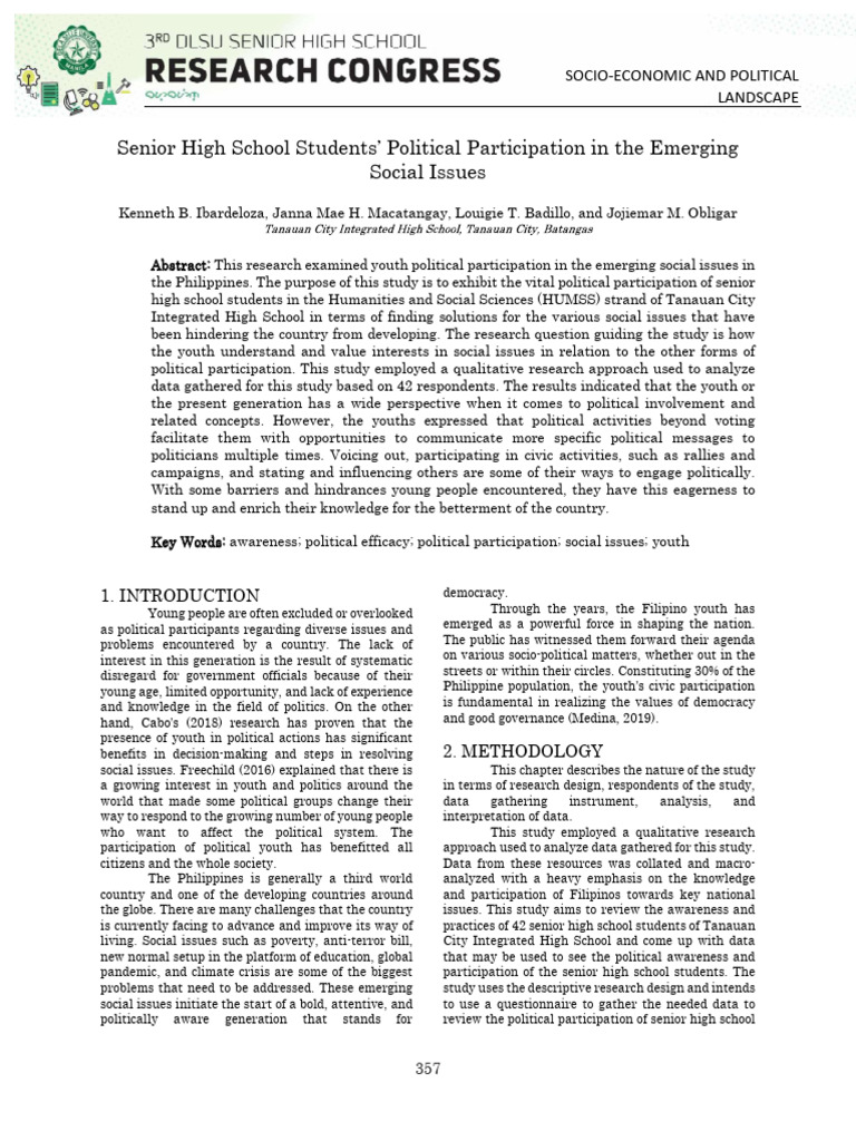 Youth Political Participation in PH | PDF | Questionnaire | Survey ...