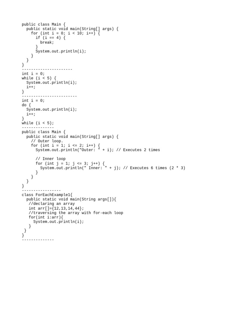 Java Loop Structures Explained | PDF