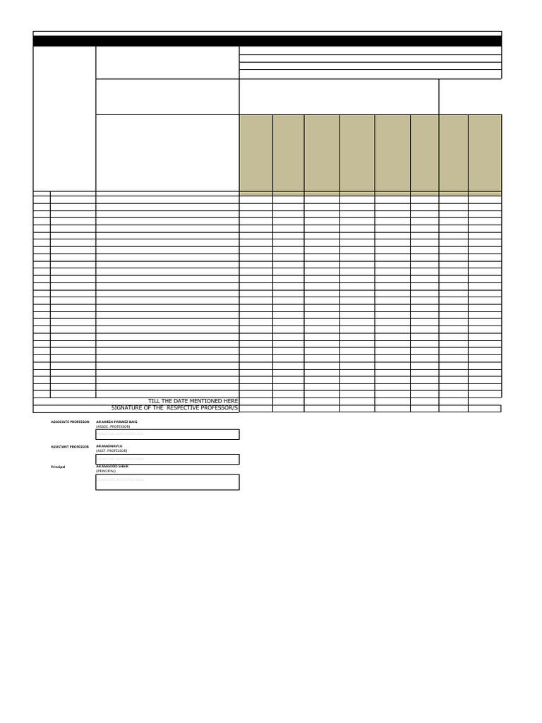 4 Year - 7th Sem Internal Marks Record | PDF