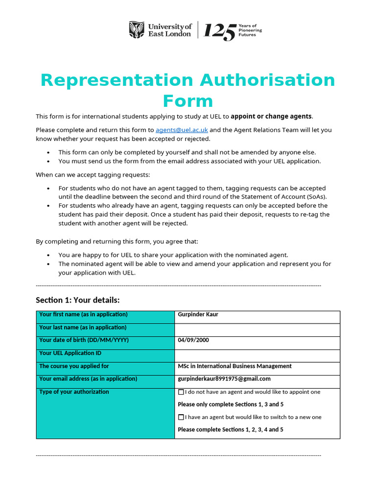 1726743035039-Representation Authorisation Form 10 | PDF | Justice ...