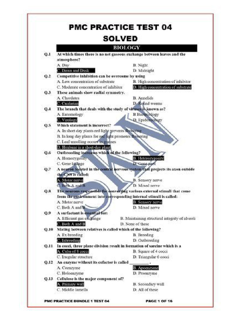 PMC Paid Practice Test-04 Bundle-01 Solved | PDF