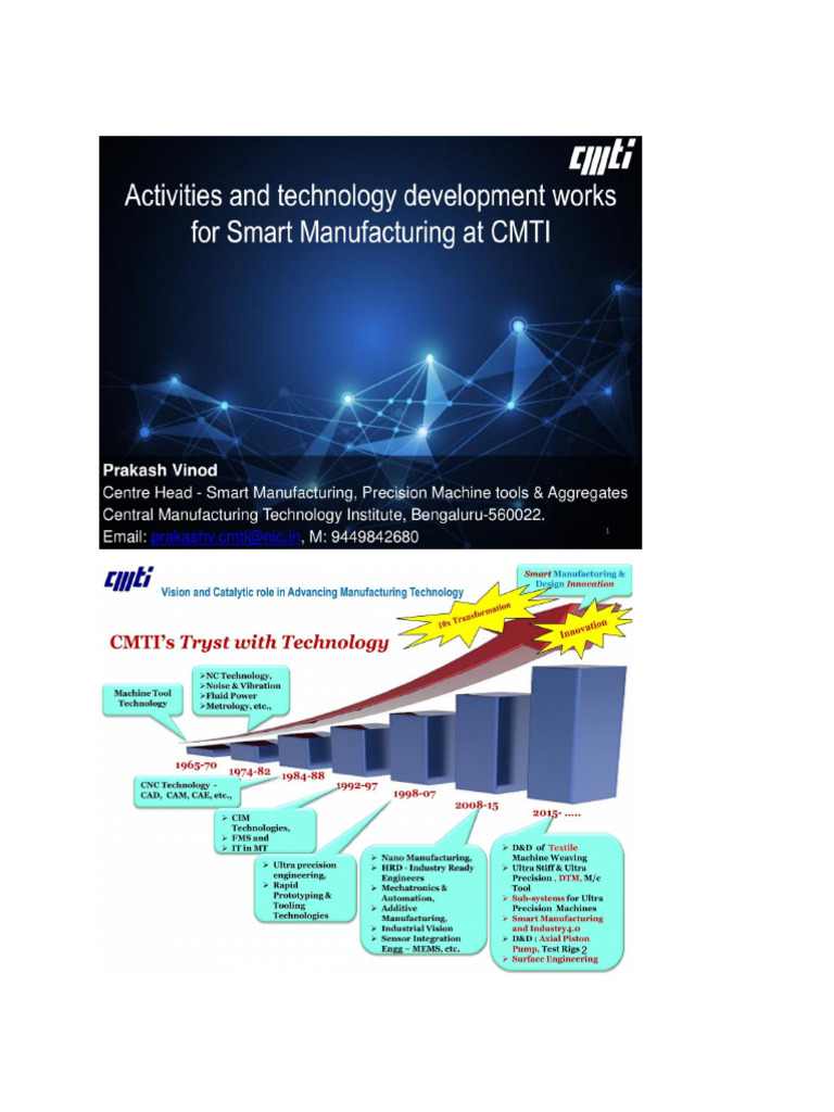 works for Smart Manufacturing at CMTI-Prakash Vinod,Sc-CMTI | PDF