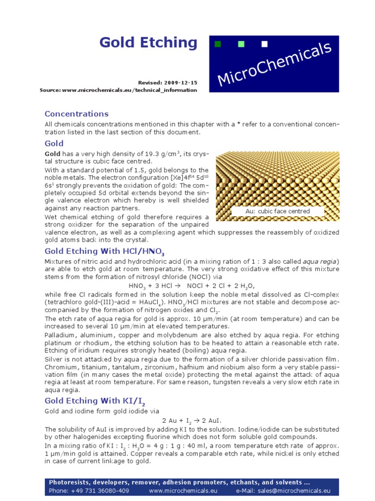 Gold Etching | PDF
