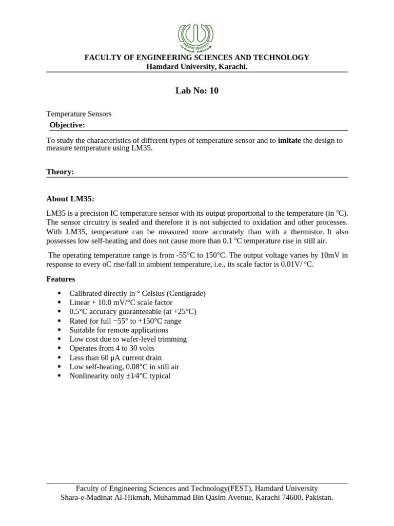 LM35 and Thermocouple Temperature Sensors | PDF | Thermocouple ...