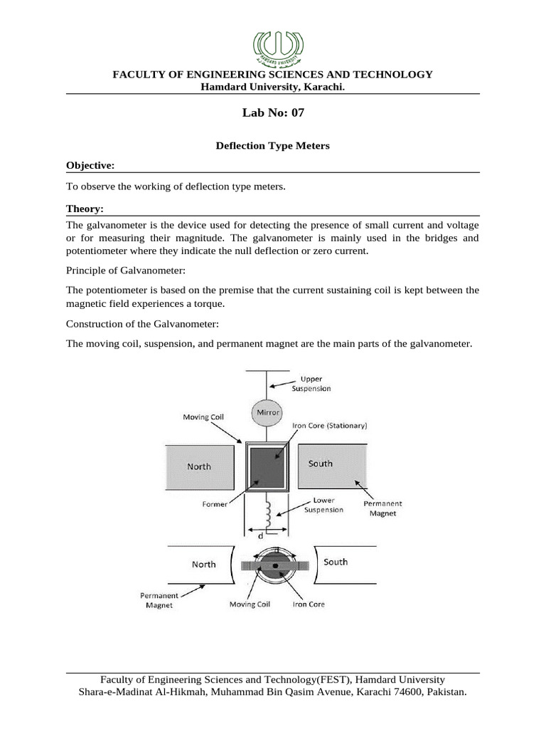 Lab 07_Deflection Type | PDF | Quantity | Tools