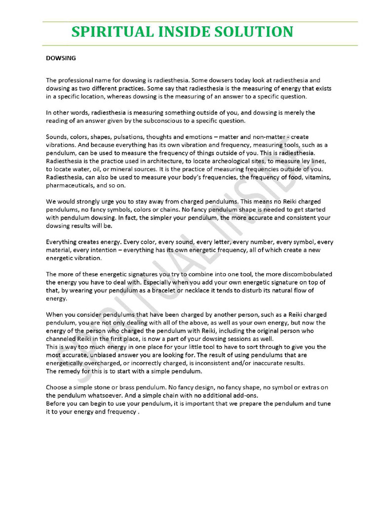 Dowsing Notes English | PDF