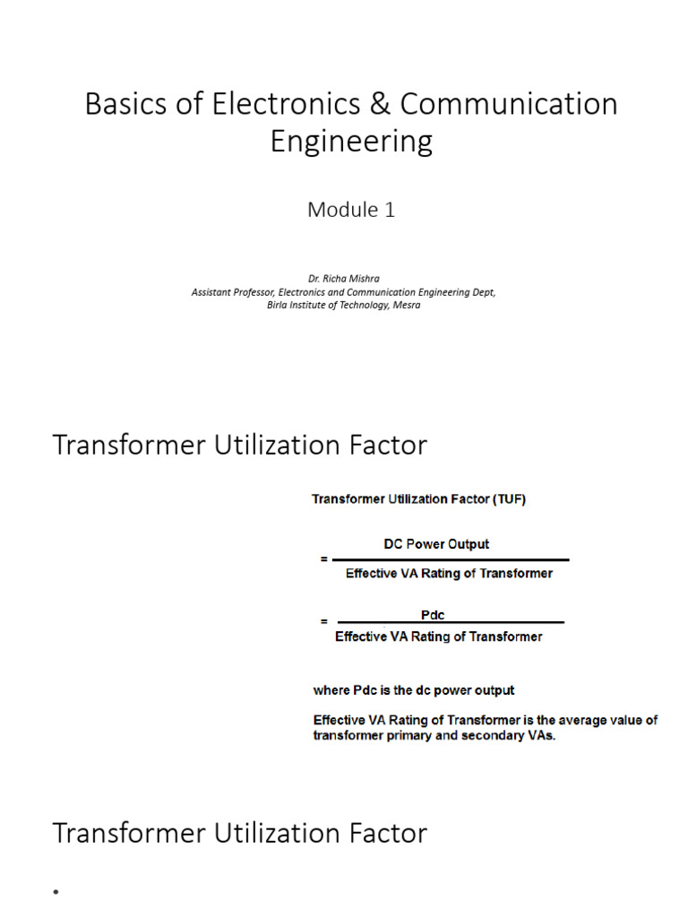 TUF of Rectifiers Notes | PDF | Rectifier | Transformer