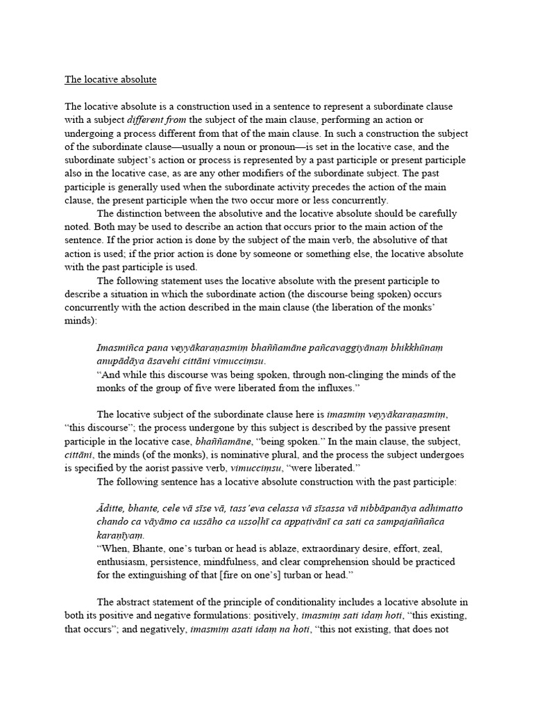 The Locative Absolute BB | PDF | Subject (Grammar) | Verb
