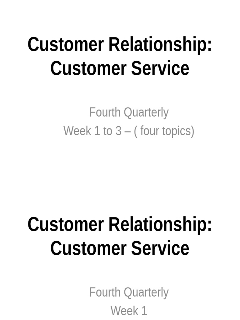 Q4 POM Week1 Customer Relationship | PDF | Marketing | Product (Business)