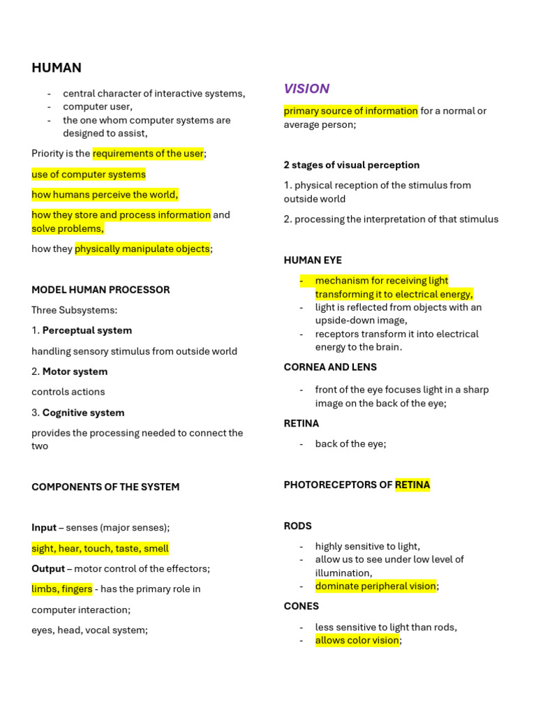 HCI-REVIEW | PDF | Perception | Visual Perception